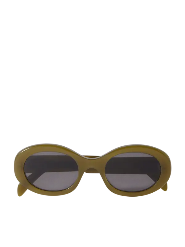 Celine Triomphe Oval-frame Sunglasses - Green