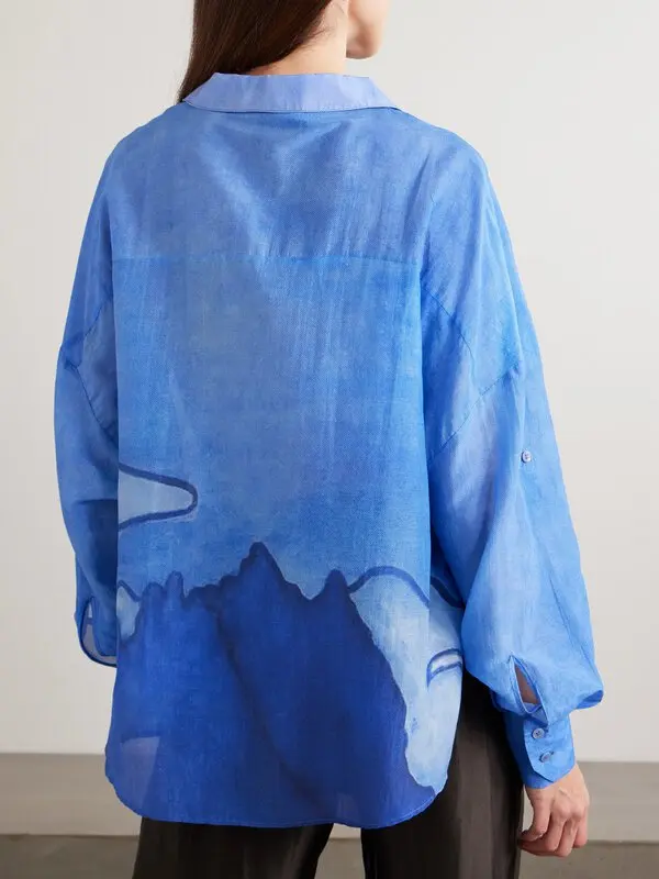 DONDE ESTEBAN Es Vedra Printed Silk Shirt