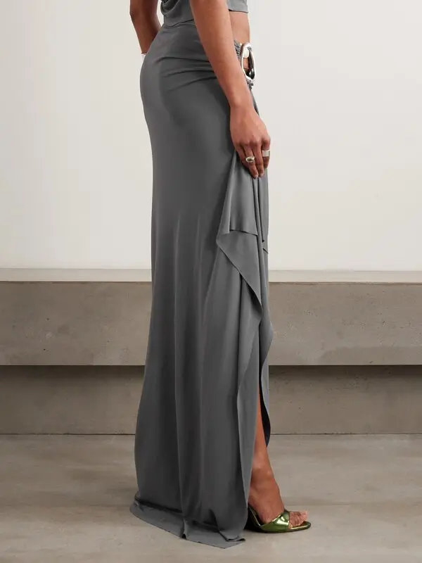 Christopher Esber Orica Asymmetric Embellished Maxi Skirt - Gray
