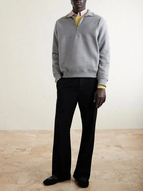 JIL SANDER Cotton-jersey Half-zip Sweatshirt
