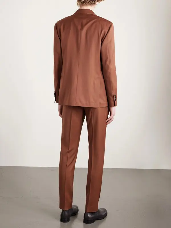 LARDINI Slim-fit Pleated Virgin Wool-twill Suit Trousers