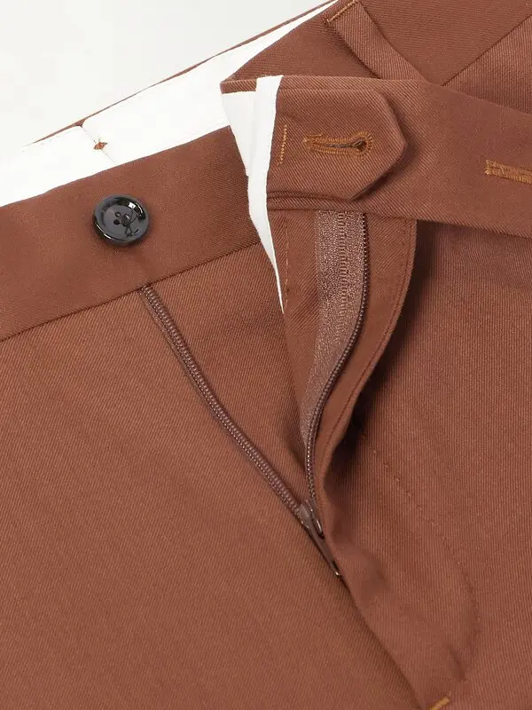 LARDINI Slim-fit Pleated Virgin Wool-twill Suit Trousers