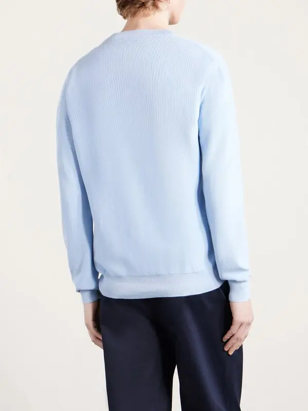 LARDINI Cotton Crewneck Sweater - Blue