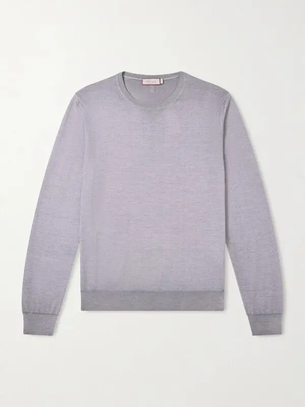 Canali Wool And Silk-blend Crewneck Sweater