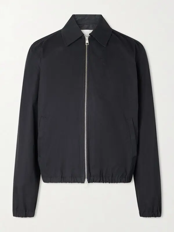 Ami Logo-embossed Cotton-gabardine Blouson Jacket - Black