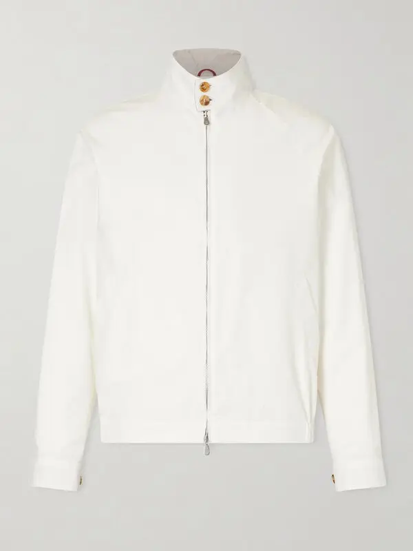 Brunello Cucinelli Cotton-blend Harrington Jacket - Neutrals