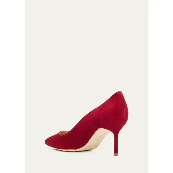 Manolo Blahnik 70mm Bb Suede Pumps - Dark Red