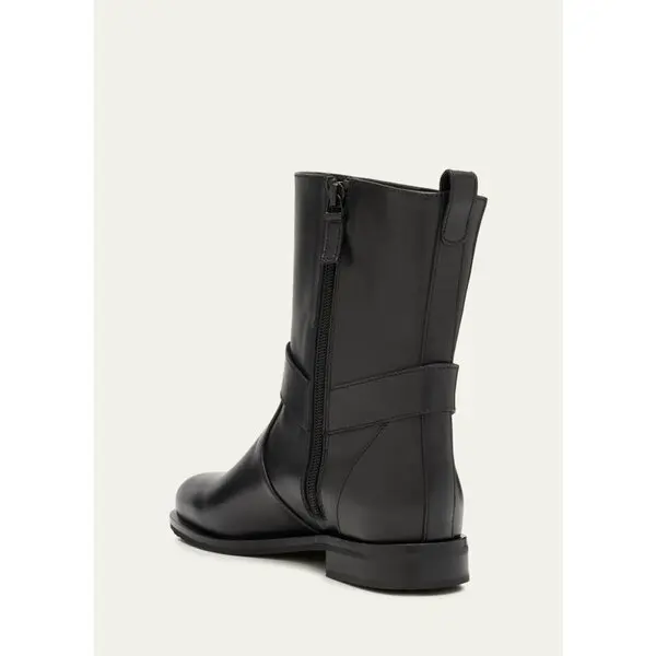 Manolo Blahnik Calica Leather Moto Ankle Boots