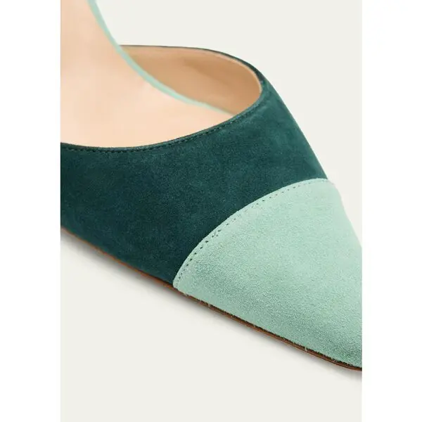Manolo Blahnik 70mm Capsli Bicolor Suede Pumps - Green