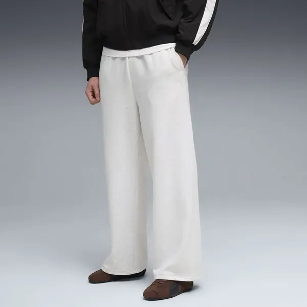 PUMA Wardrobe Essentials Wide Leg Sweatpants - White