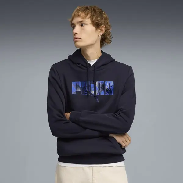 PUMA Essentials Logo Lab Fleece Hoodie - Blue