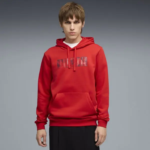PUMA Essentials Logo Lab Fleece Hoodie - Red
