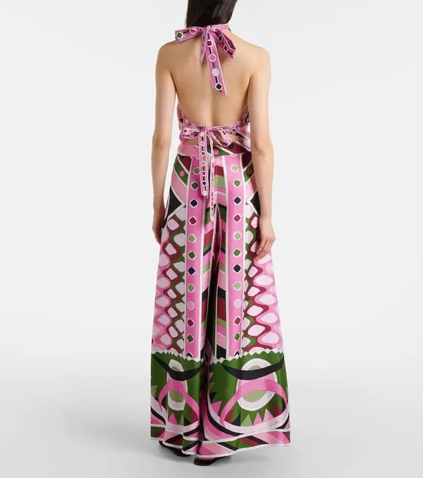 Emilio Pucci Vivara Wide-leg Silk Pants - Pink
