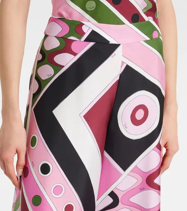 Emilio Pucci Vivara Wide-leg Silk Pants - Pink