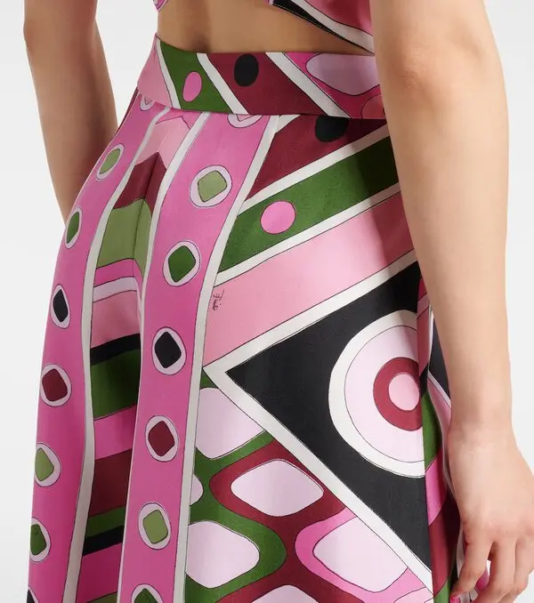 Emilio Pucci Vivara Wide-leg Silk Pants - Pink
