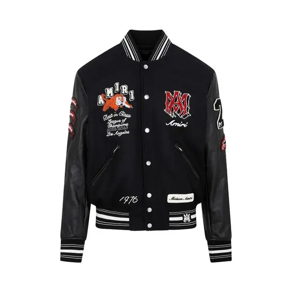 Amiri Vintage Patch Varsity Bomber Jacket - Black