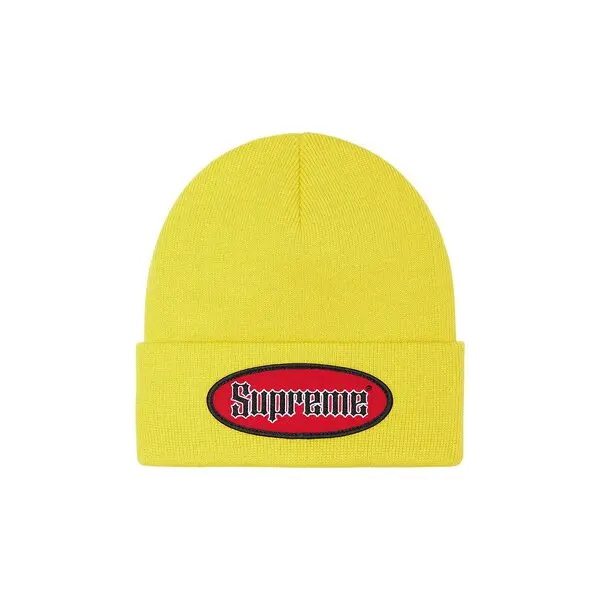 Supreme Oval Patch Beanie - Yellow