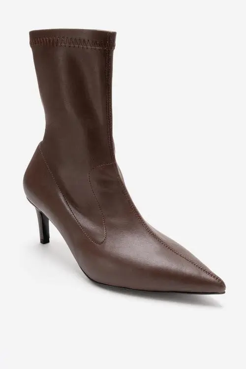 PROLOGUE SHOES Rossano Stiletto Heel Boots - Brown