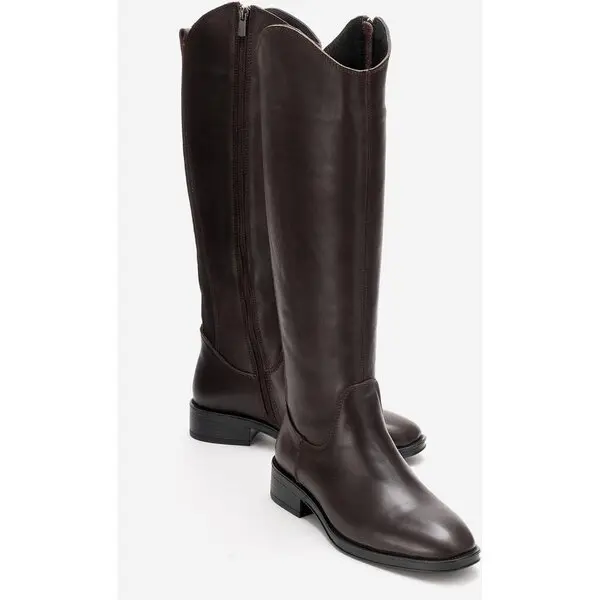 FOREVER & ALWAYS SHOES Ruiz Leather Knee High Boots - Brown