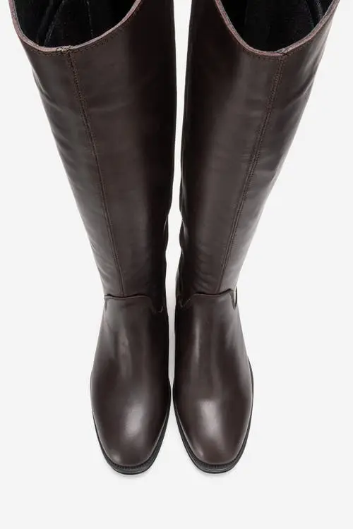 FOREVER & ALWAYS SHOES Ruiz Leather Knee High Boots - Brown