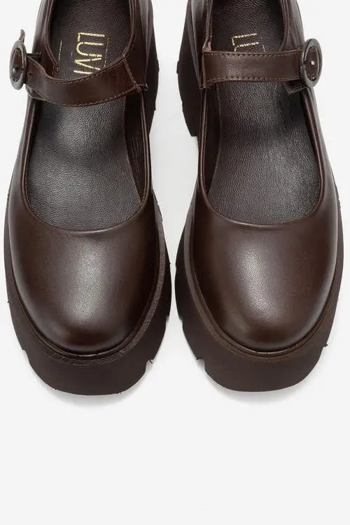 FOREVER & ALWAYS SHOES Orina Leather Platform Mary Jane Shoe