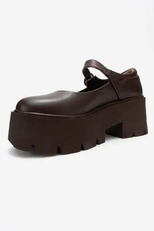 FOREVER & ALWAYS SHOES Orina Leather Platform Mary Jane Shoe