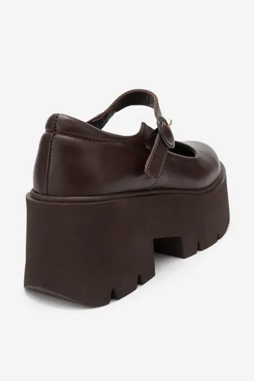 FOREVER & ALWAYS SHOES Orina Leather Platform Mary Jane Shoe