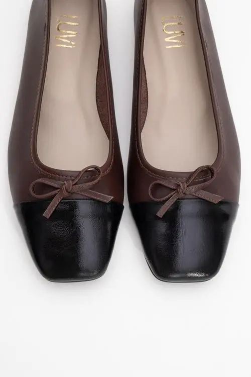 FOREVER & ALWAYS SHOES Leather Ballet Flat - Brown