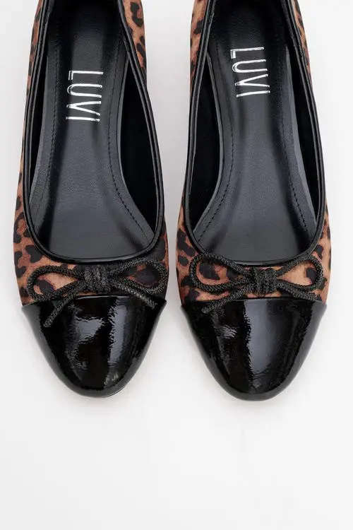 PROLOGUE SHOES Julien Bow Detail Block Heel Flat