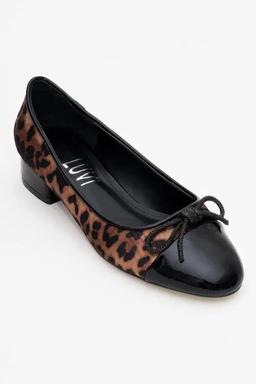 PROLOGUE SHOES Julien Bow Detail Block Heel Flat