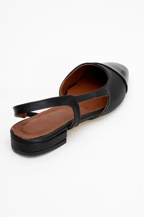 PROLOGUE SHOES Lujo Slingback Ballerina Flats - Black