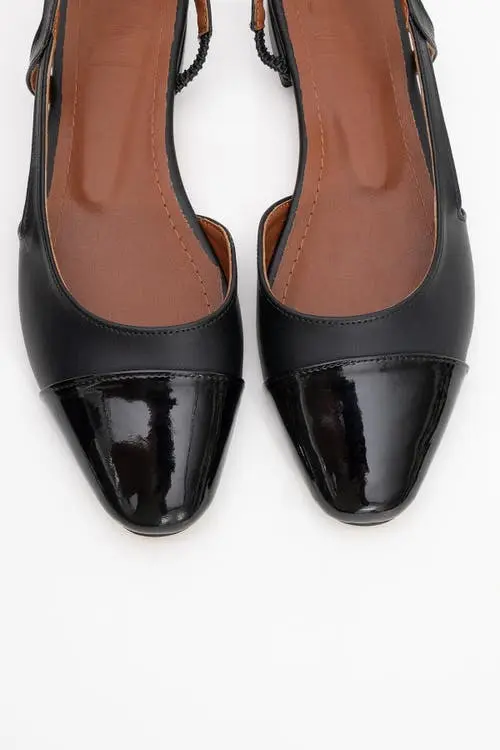 PROLOGUE SHOES Lujo Slingback Ballerina Flats - Black