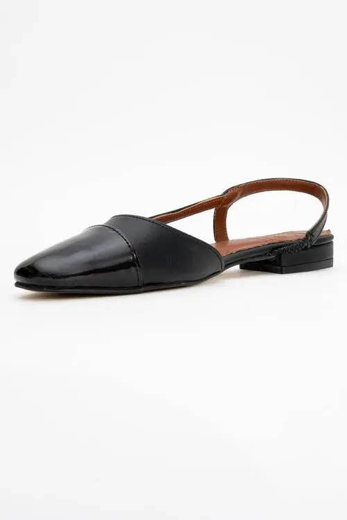 PROLOGUE SHOES Lujo Slingback Ballerina Flats - Black