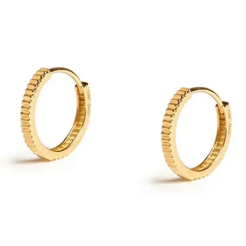 ZARUX Golden Halo Hoop Earrings - Yellow Gold