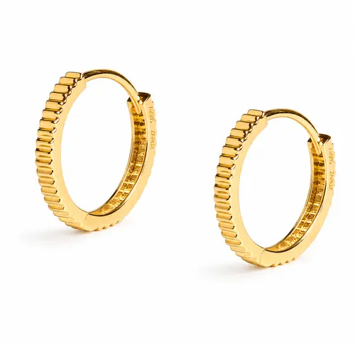 ZARUX Golden Halo Hoop Earrings - Yellow Gold