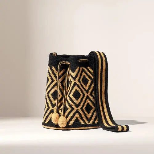 ONE THREAD COLLECTIVE Luja Cross-body Bag - Black + Gold