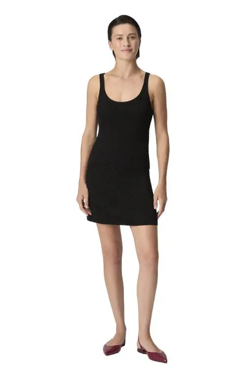 Missoni Stretch Cotton-viscose Tank Top With Chevron Pattern - Black
