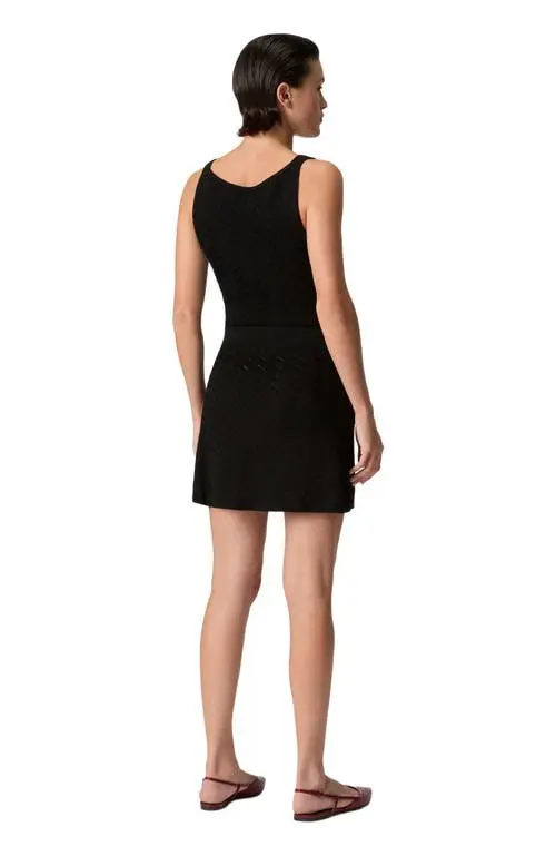 Missoni Stretch Cotton-viscose Tank Top With Chevron Pattern - Black