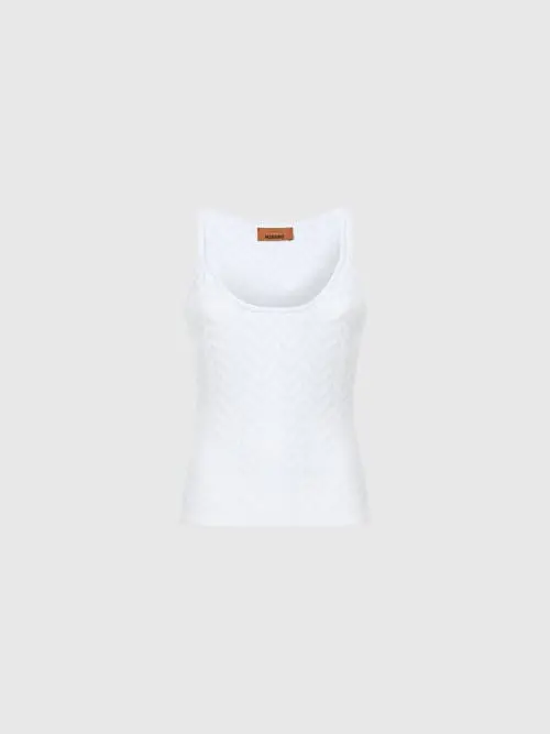 Missoni Stretch Chevron Tank Top - White