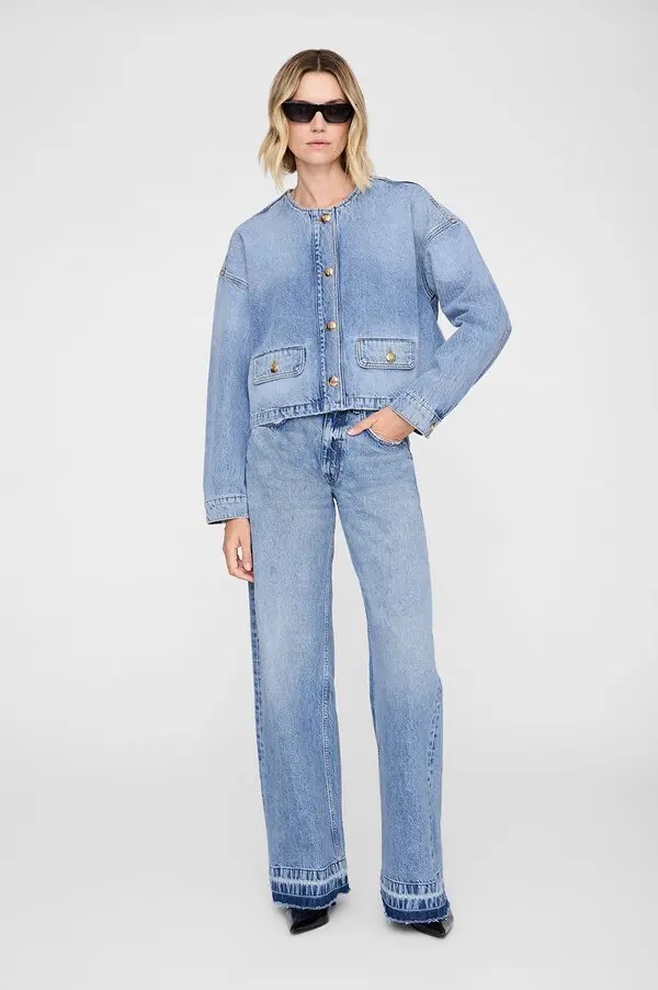 ANINE BING Blanche Denim Jacket - Caspian Blue