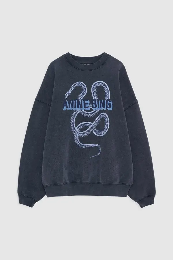ANINE BING Harvey Crew Snake Sweatshirt