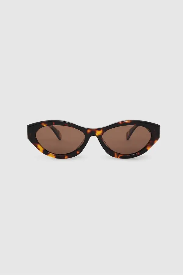 ANINE BING Oval Sunglasses - Dark Tortoise