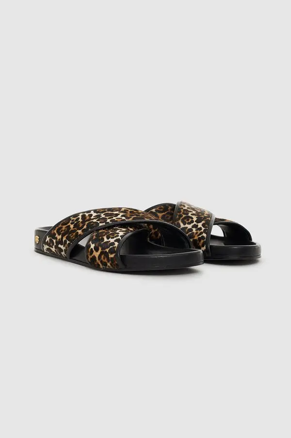 ANINE BING Emi Flat Slides - Leopard