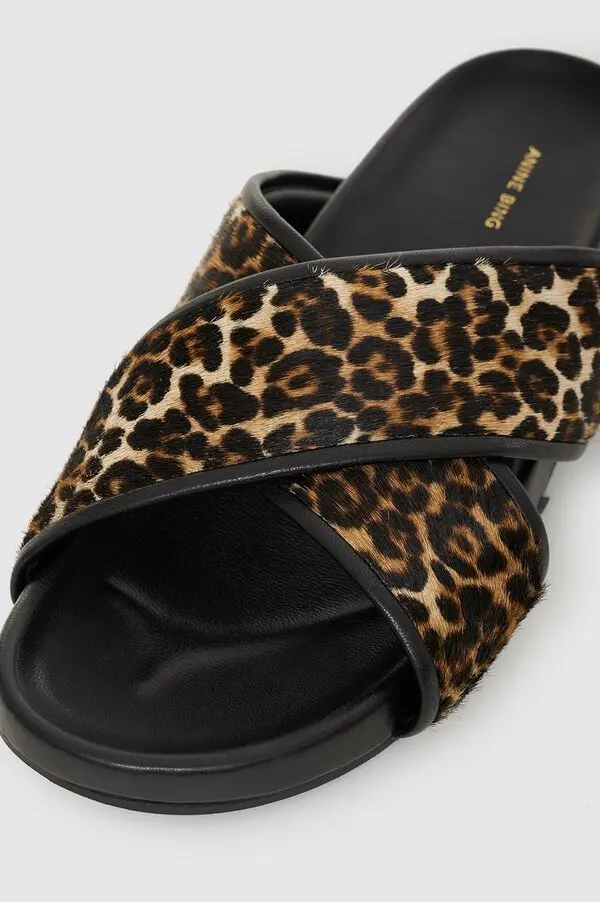 ANINE BING Emi Flat Slides - Leopard