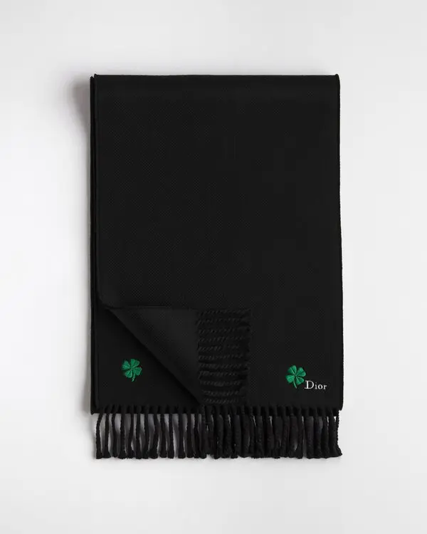 Dior Clover Scarf - Black Wool