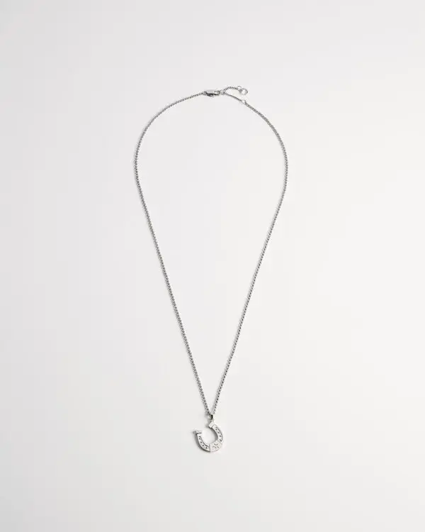 Dior Horseshoe Pendant Necklace - Silver-finish Brass