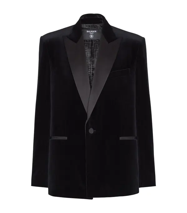 Balmain Satin-trim Velvet Blazer