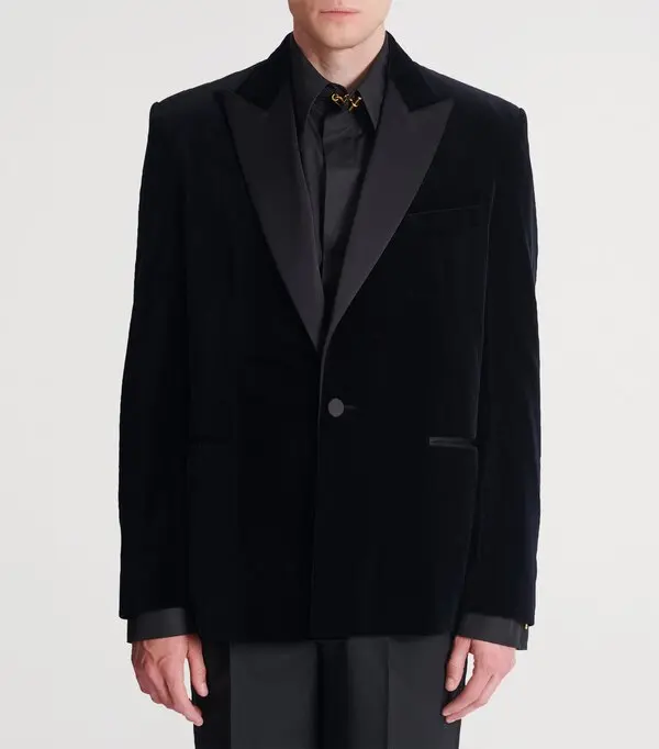 Balmain Satin-trim Velvet Blazer