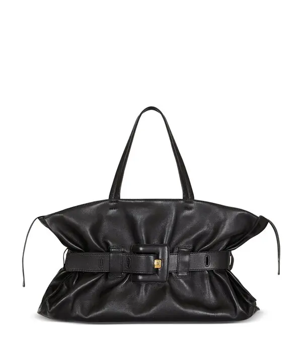 Balmain Large Leather Anthem Tote Bag - Black