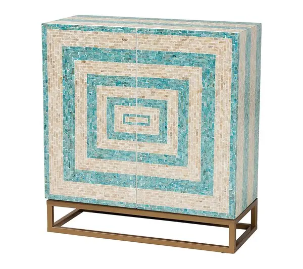 BAXTON STUDIO Utari Mosaic Mother Of Pearl Stor Age Cabinet - One-color